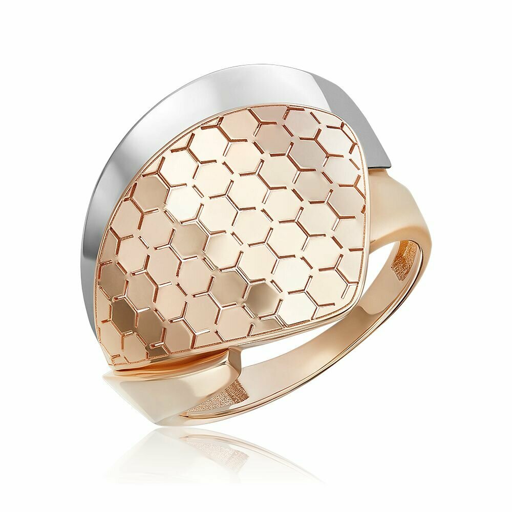 Кольцо, комбинированное золото, 585 проба, родирование