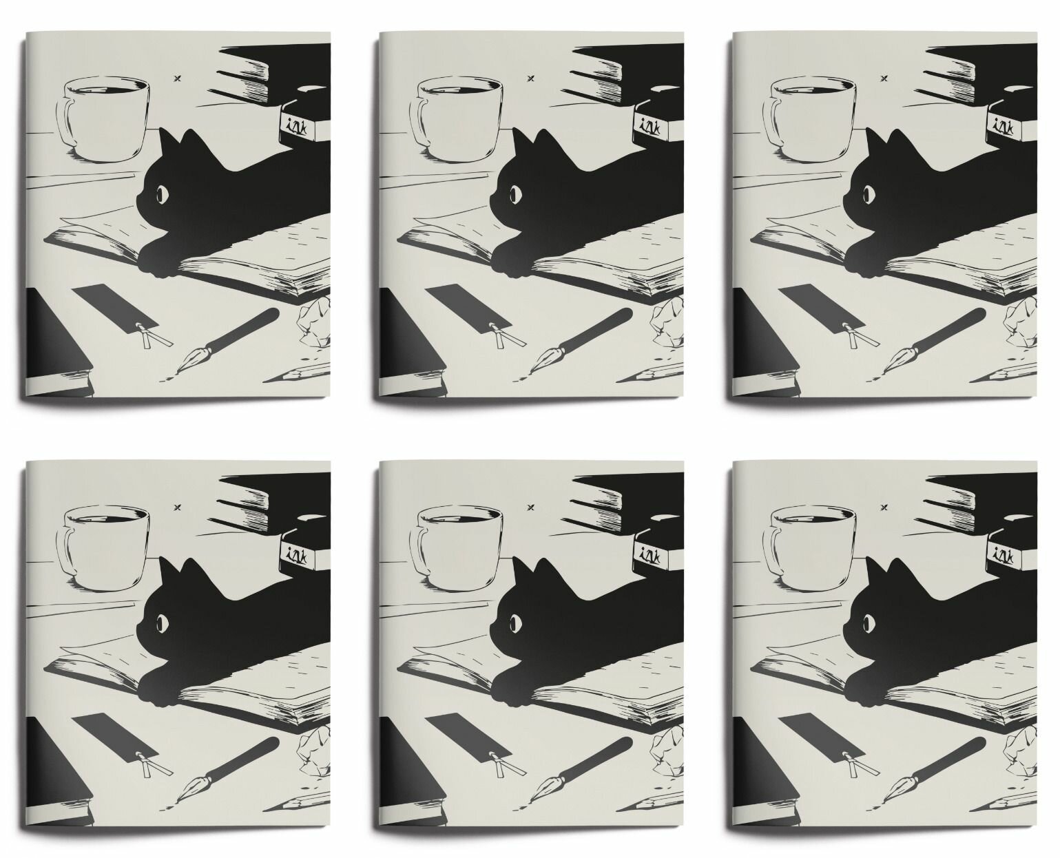 LOREX Тетрадь naughty cat, 48 листов, клетка, 6 шт