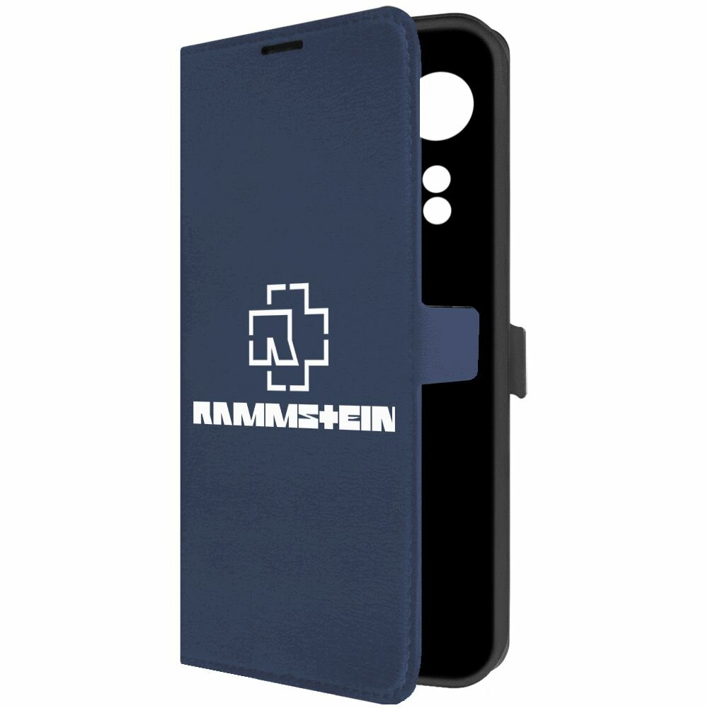 Чехол-книжка Krutoff Eco Book для Oppo A58 4G Rammstein (Рамштайн) (синий)