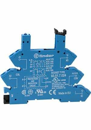 93.51.7.024, Розетка с безвинтовыми клеммами (пружинный зажим) для реле 34 серии; питание 24В DC; в