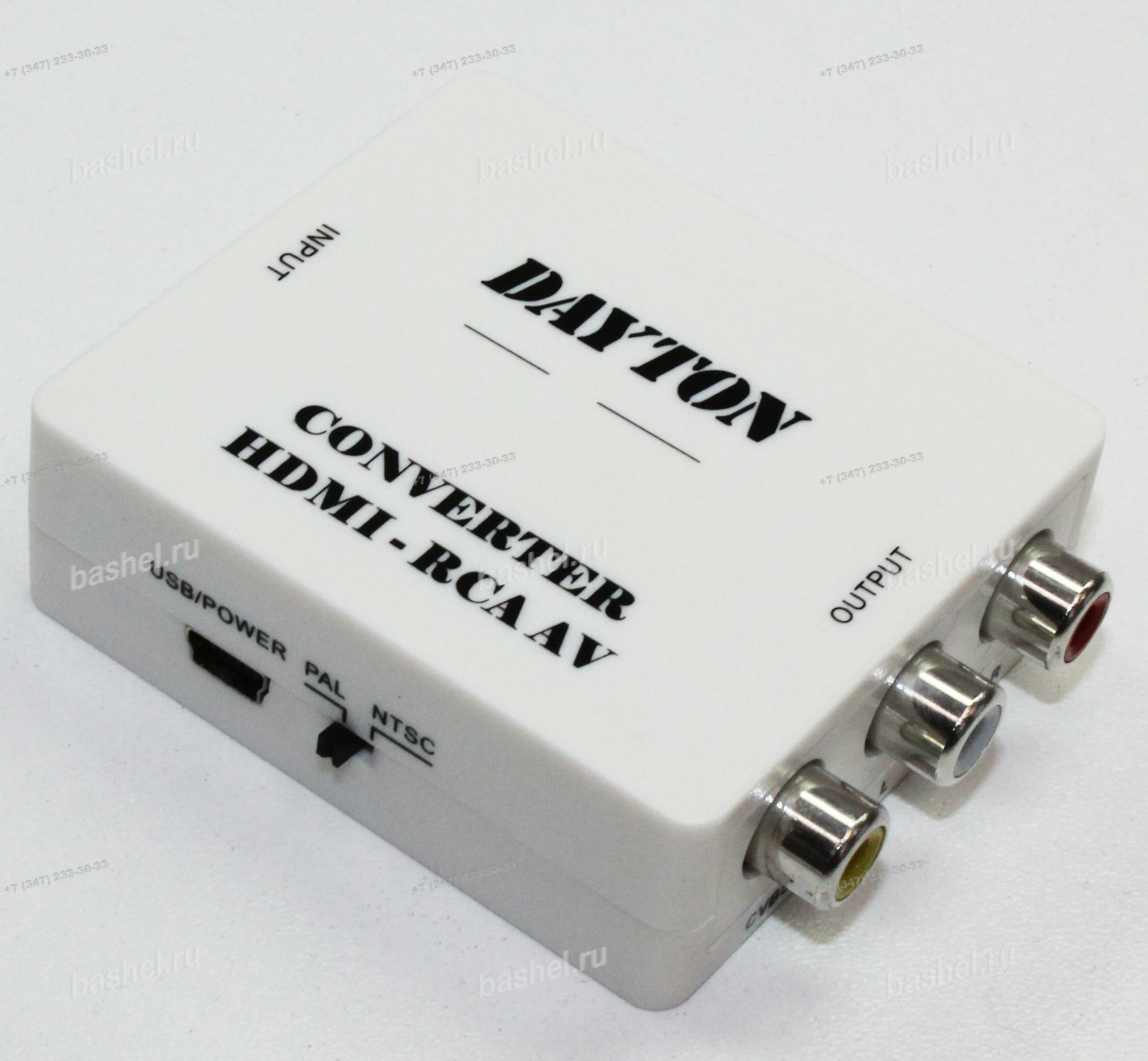 Конвертер вход HDMI - выход RCA (video) + 2*RCA (audio) DC 5V, шнур mini USB 5P-USB A DAYTON 10-0005 NEW