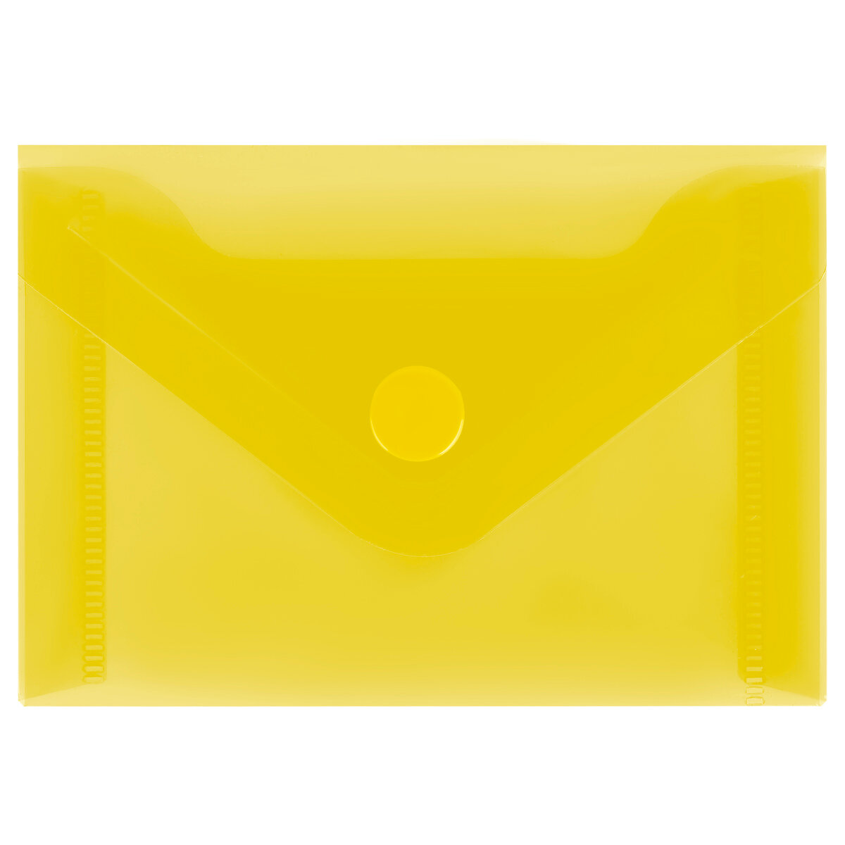 Комплект 40 шт, Папка-конверт на кнопке СТАММ А7 (74*105мм), 150мкм, пластик, прозрачная, желтая