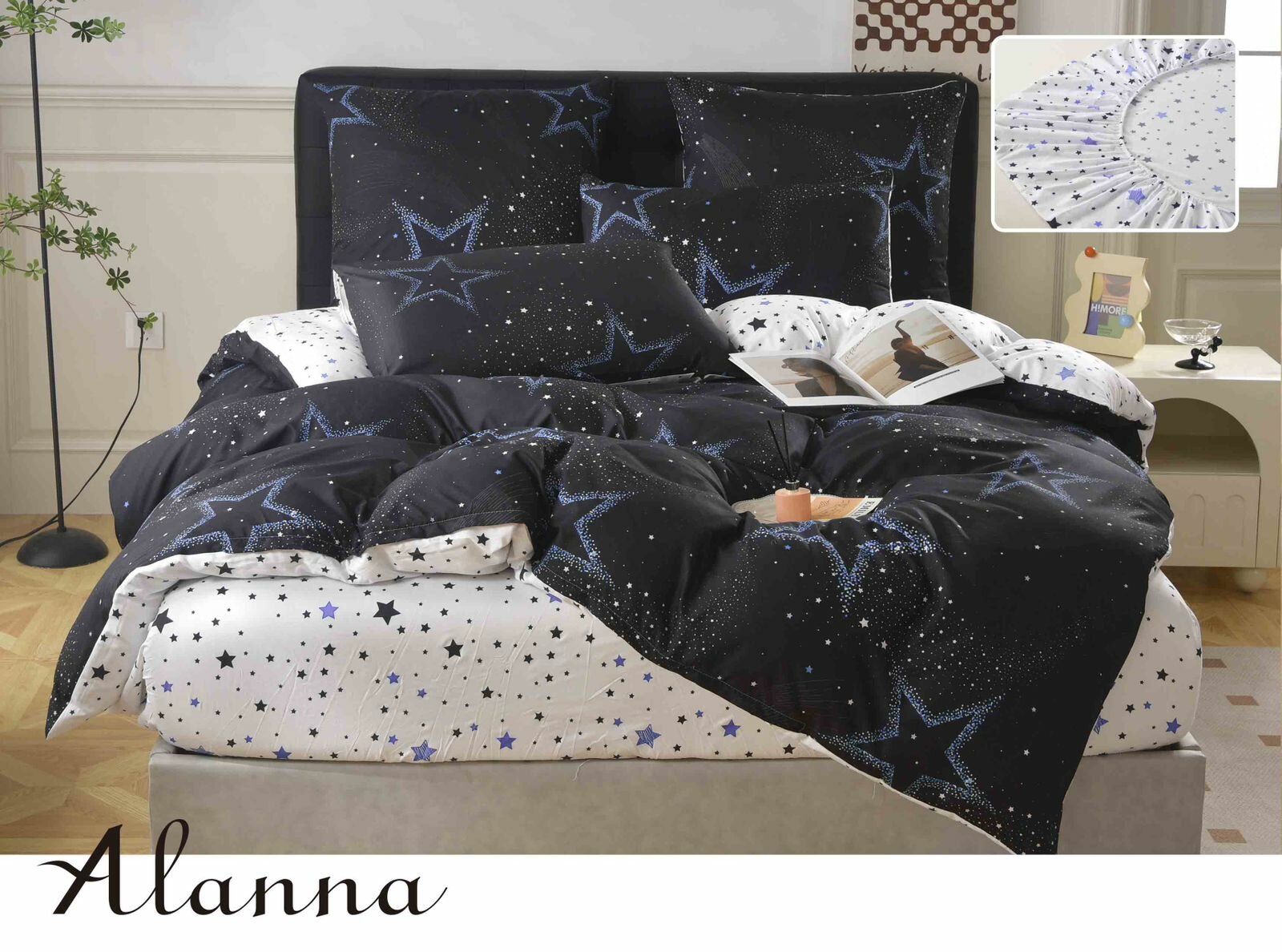 Комплект постельного белья двуспальный Alanna сатин - Космос