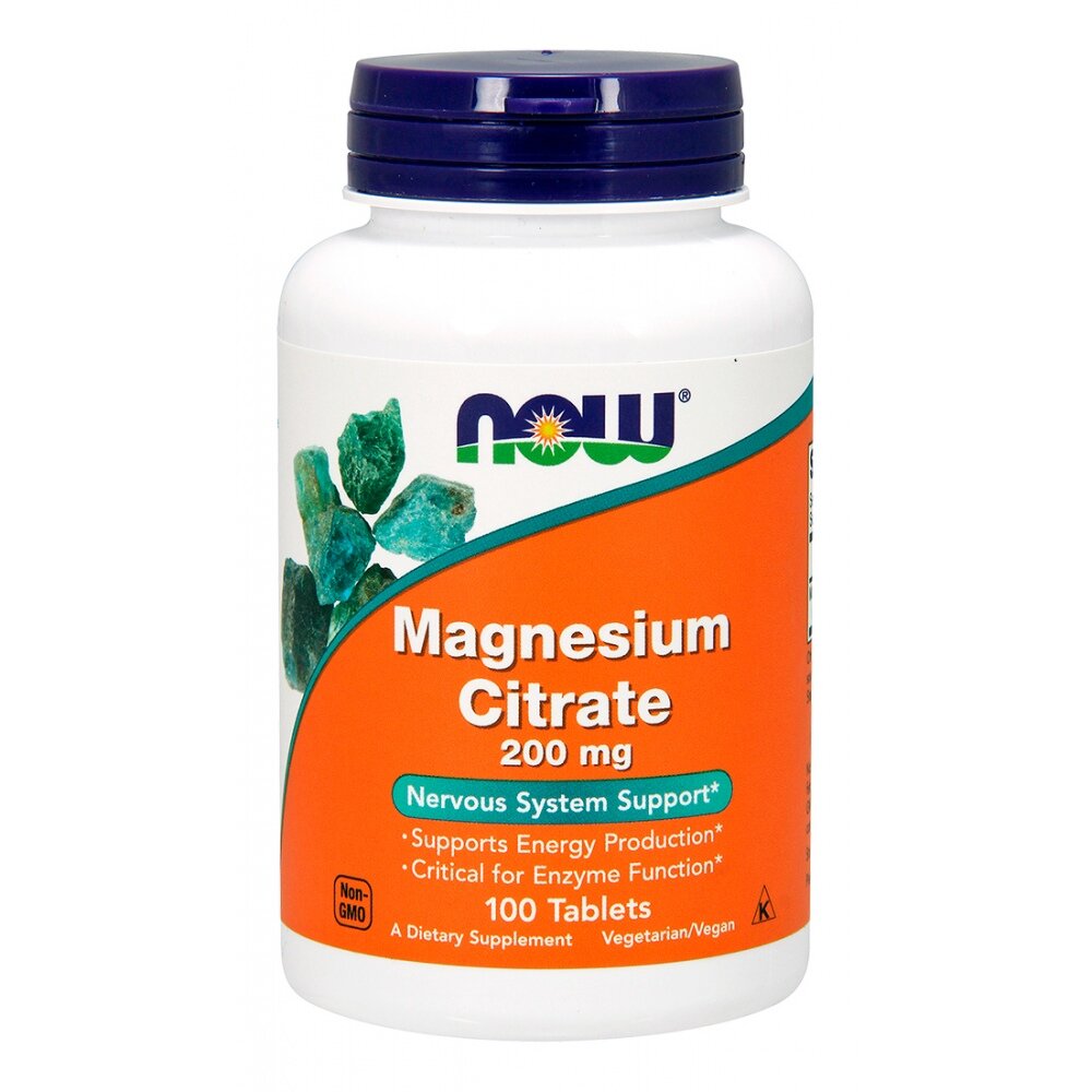 NOW Magnesium Citrate, 200 мг / 100 таблеток