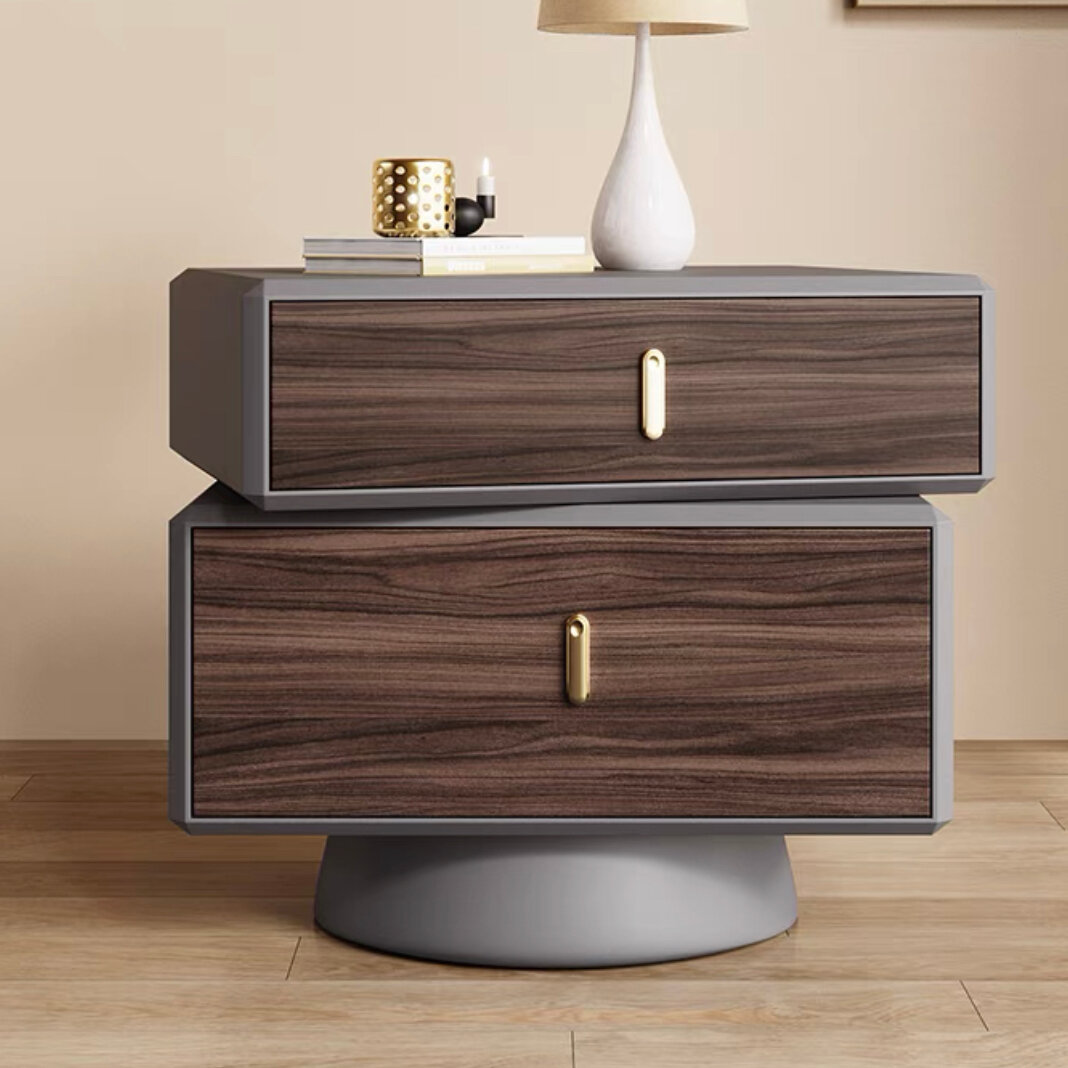 Поворотная прикроватная тумбочка Melor (50*40*50 / светло-серый)