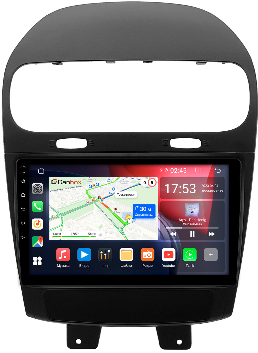 Штатная магнитола Canbox GT9-1625 для Dodge Journey 2011-2020 на Android 10 (IPS, DSP, CarPlay)