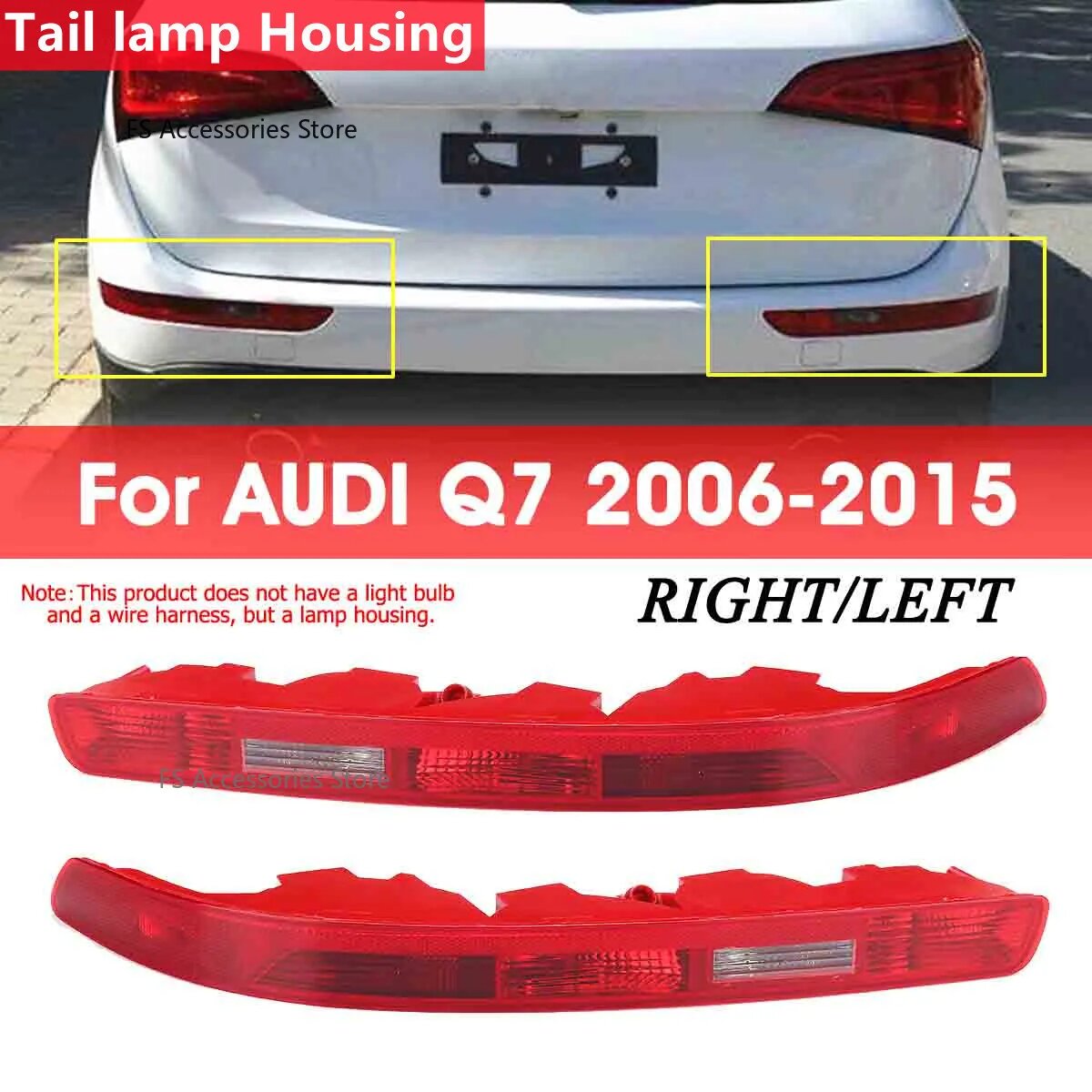 Задний фонарь автомобиля, задний бампер, задний фонарь для Audi Q7 2009-2015, европейская версия, 4L 0945095 4л 0945096 Корпус заднего фонаря без лампы Only Right
