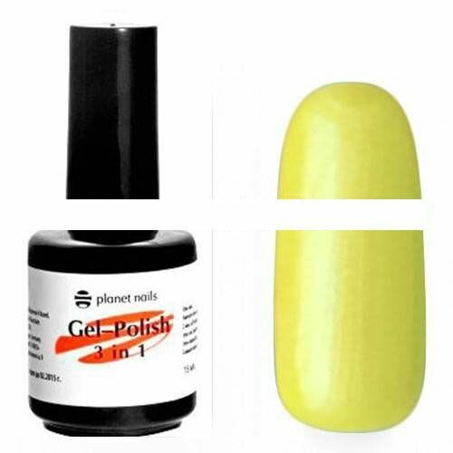 Planet Nails Гель-лак 3в1 неоново-лимонный жемчуг, 11678, 15мл