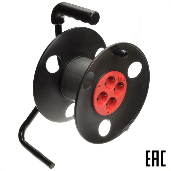 Катушка пластик У1С-4 4 роз. "евр" IP20 D=270мм Ш=120мм 16А т/реле МПП Удлинитель (3 шт. в наборе)