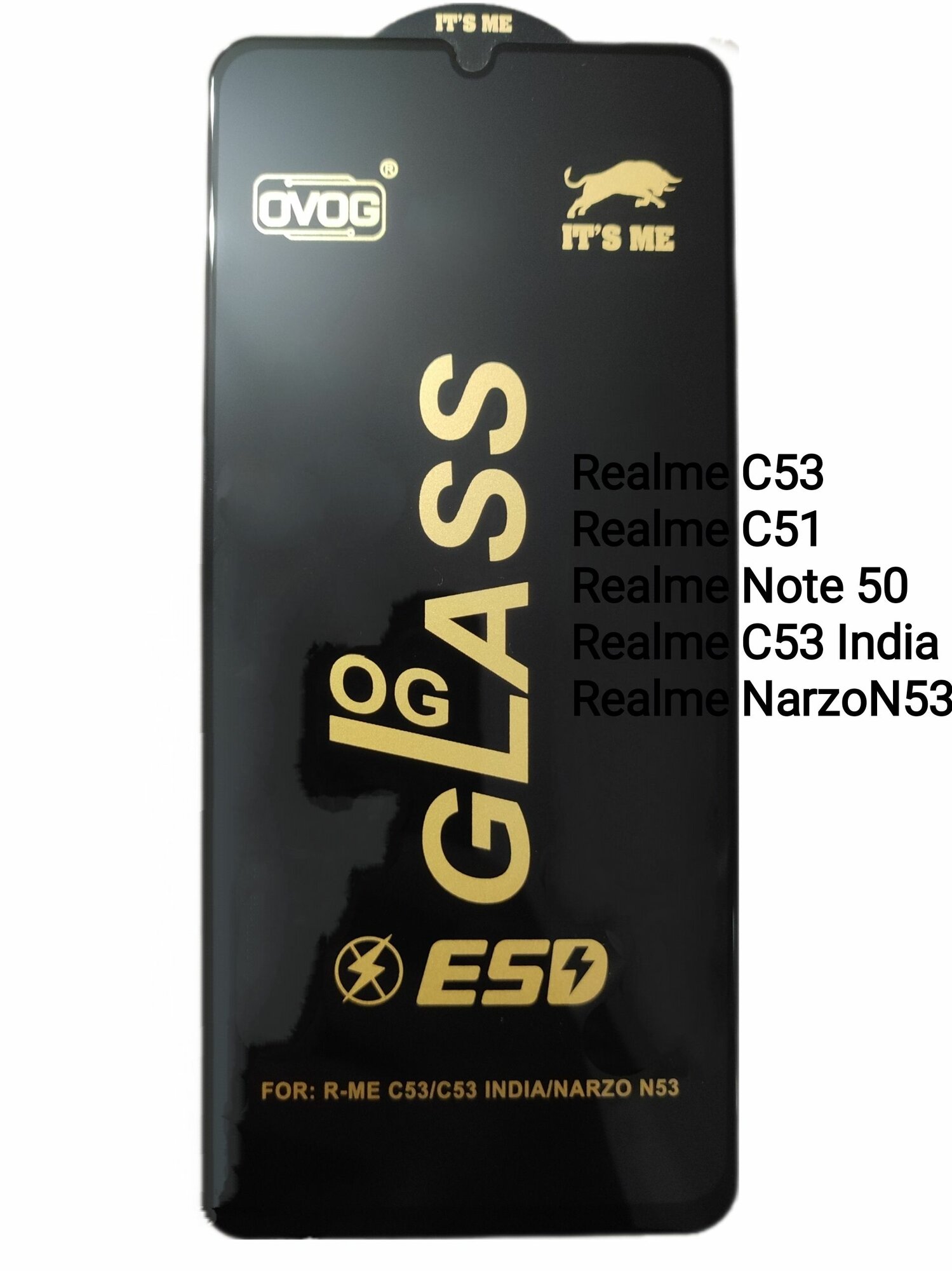 Realme C53, C51, Note 50, Narzo N53 Защитное стекло для реалми с51, с53, нарзо n53, ноте 50 бронестекло полное покрытие, черное