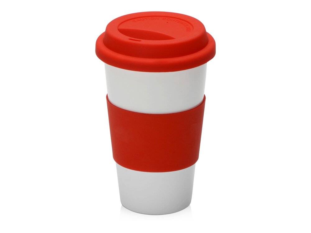 Фарфоровая кружка с двойными стенками «Toronto», 300 мл, цвет белый/красный