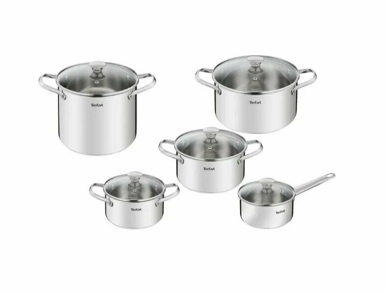 Набор посуды из нержавеющей стали Tefal Cook Eat B921SA55, 10 пр.