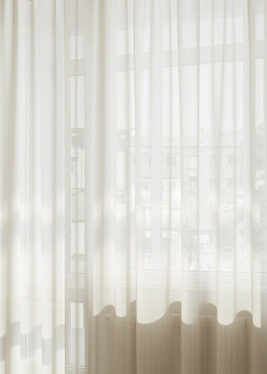 Тюль Вуаль шёлк 200х260 с утяжелителем молочный ГП