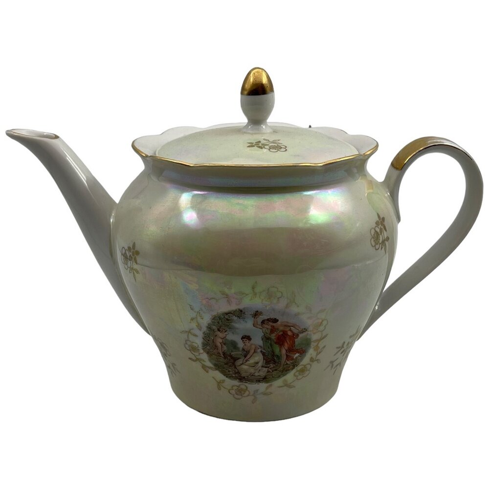 Чайник заварочный "Мадонна", 1 л, фарфор, деколь, люстр, позолота, 1970-1980 гг, Kahla, ГДР