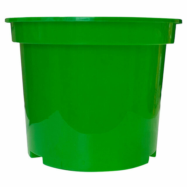 Горшок пластиковый литьевой для рассады, высота 15 см, диаметр 19 см, объем 5 л, зеленый