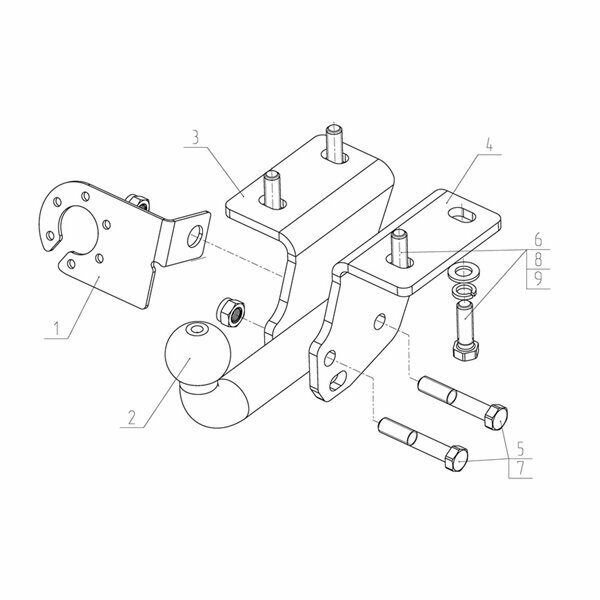 Фаркоп для Volkswagen Amarok пикап 2010- (без электрики) (паспорт и сертификат) AvtoS. VW34