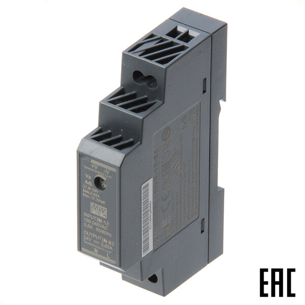 Блок питания HDR-15-24 1ф выход 24В постоянного тока 0,63А стабилизированный (Mean Well) (2 шт. в наборе)