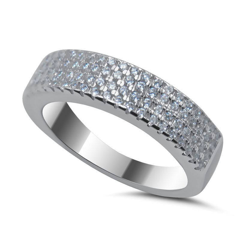 Кольцо, серебро, 925 проба, фианит