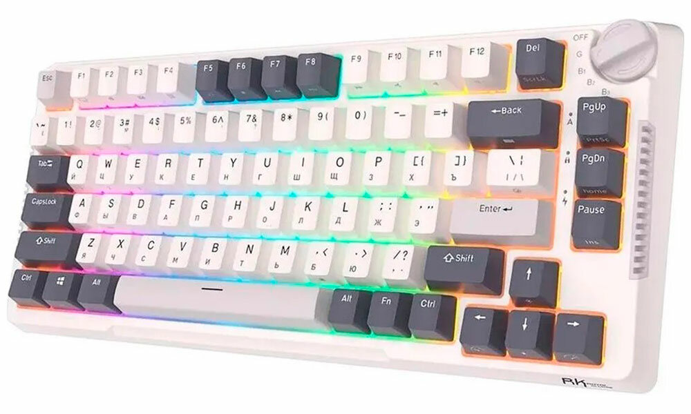 Клавиатура механическая Royal Kludge RK-H81 White Night (switch RK Sky Cyan)