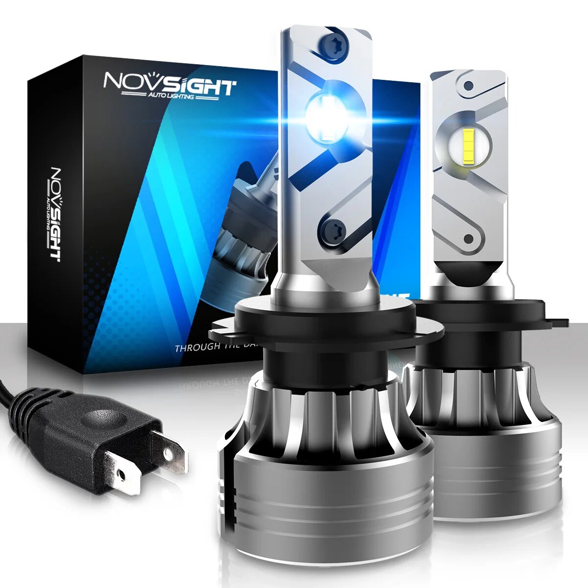 Автомобильные фары NOVSIGHT H7 светодиодный H4, Hi/Lo, H1, H3, H11, H13, 9005, 9006, 9007, 9012, 6500, 80 Вт, лм, к
