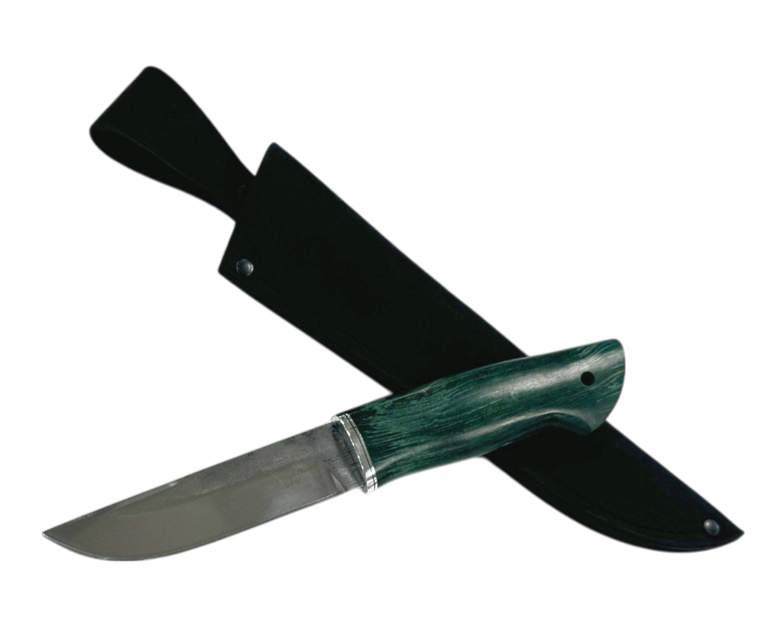 Нож Носорог, Х12МФ, стабилизированная карельская береза, зелёный цвет