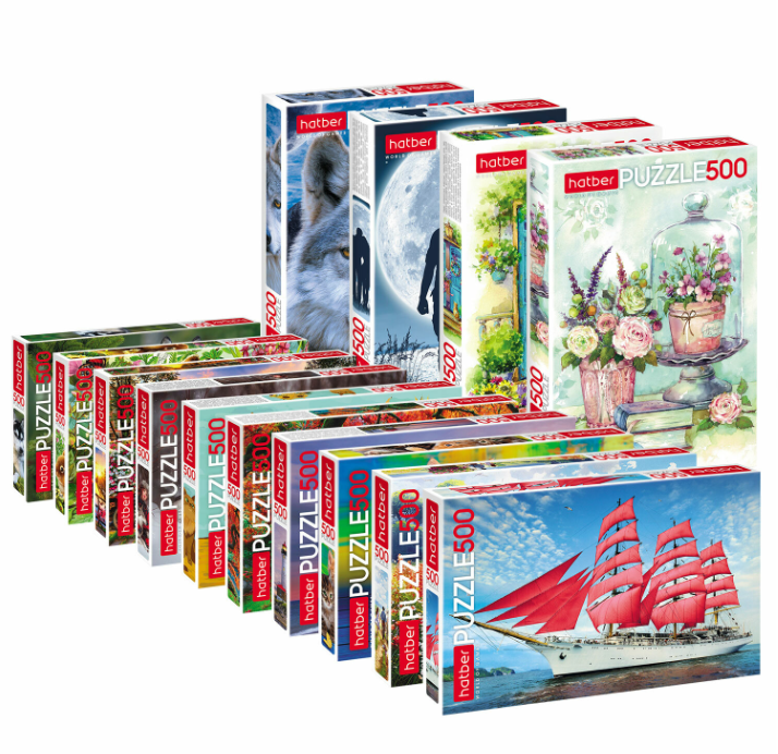 Пазл картонный 500 элементов ассорти