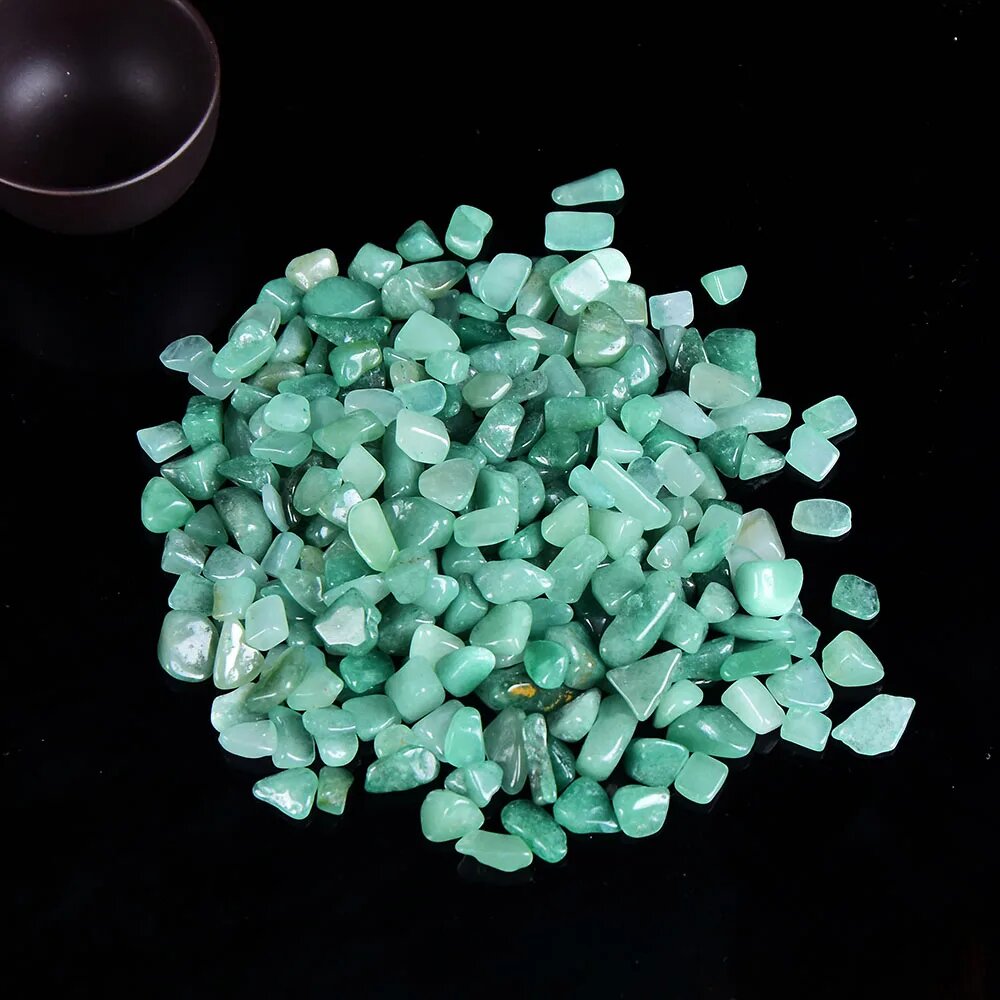 Натуральный гравий из розового кварца и аметиста RYCRYSTAL Изумрудный, 50g, Aventurine