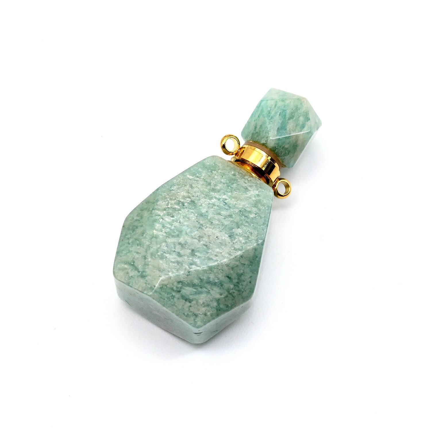 Парфюмерный флакон-кулон из амазонита 20*14*36мм .