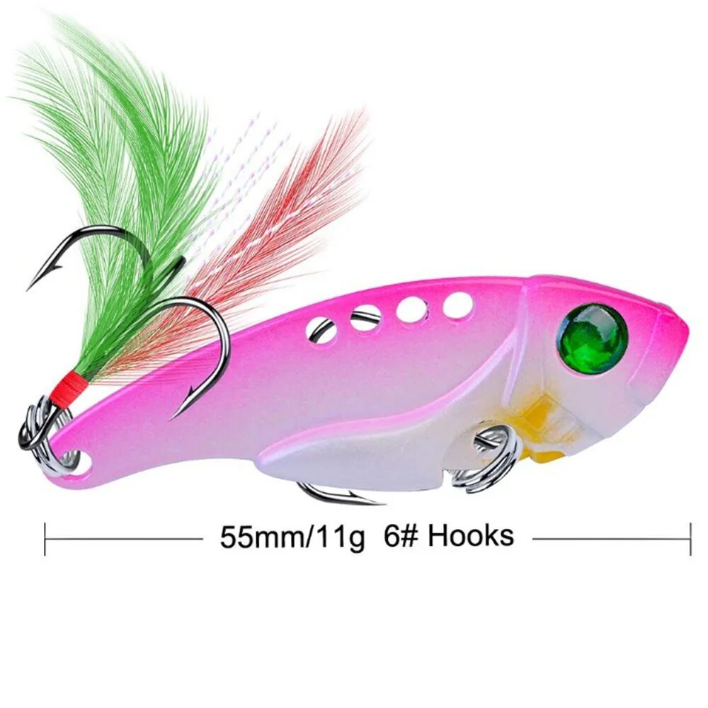 Рыболовная блесна Fishinapot VIB, 11г, 5,5см, Розовый, D