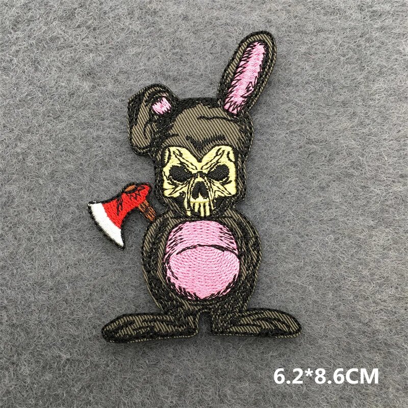 Нашивка с вышивкой ужасы и призрак Розовый, Флуоресцентный зеленый