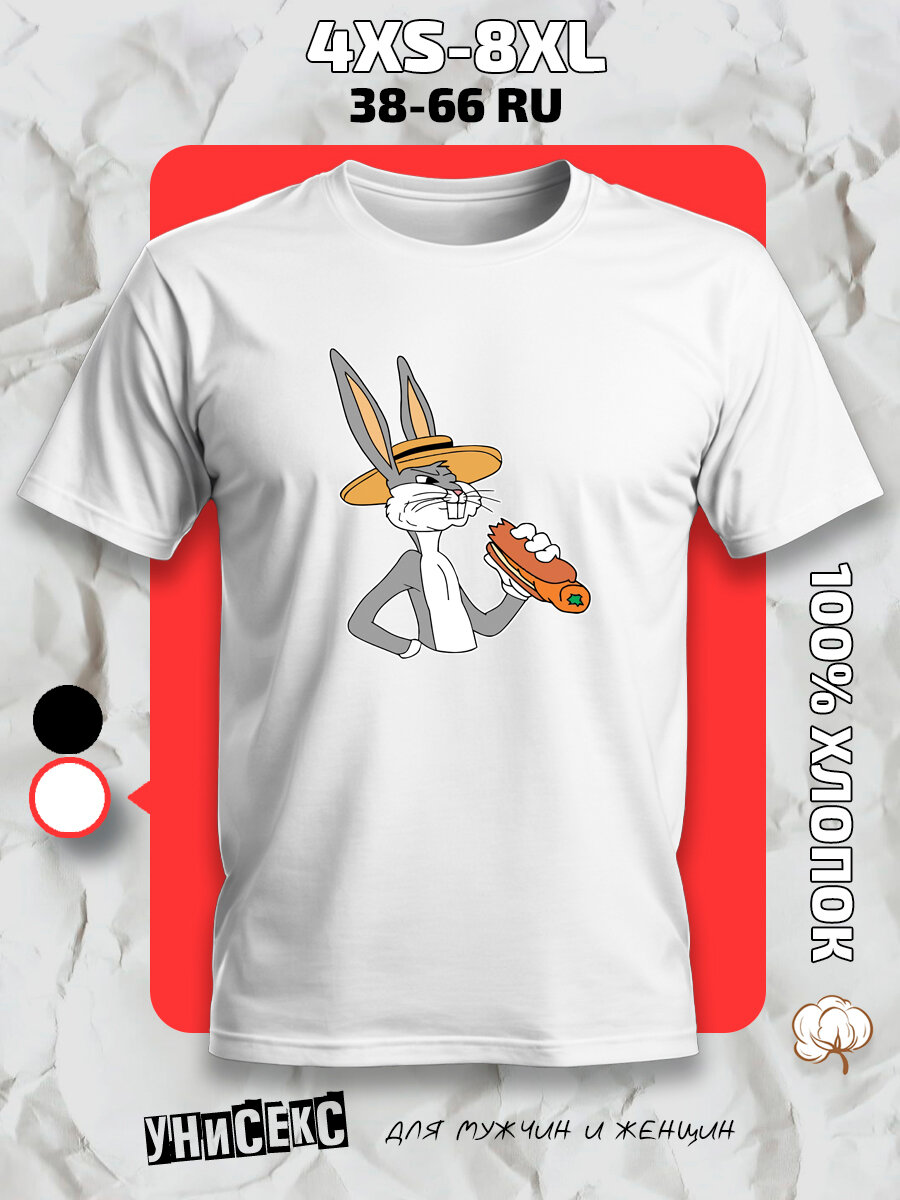 Футболка с принтом багз баннихот догом