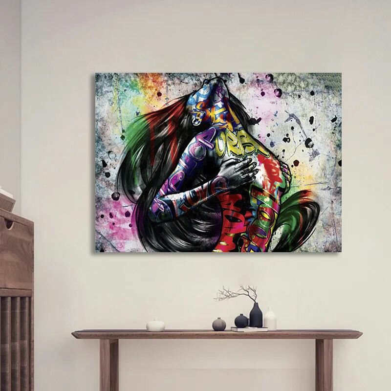 Бэнкси / Banksy - картина в интерьер / современная картина на стену, уличное искусство, 40х60 см.