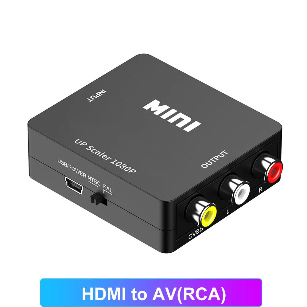AV RCA на HDMI адаптер HD-MI to AV Black