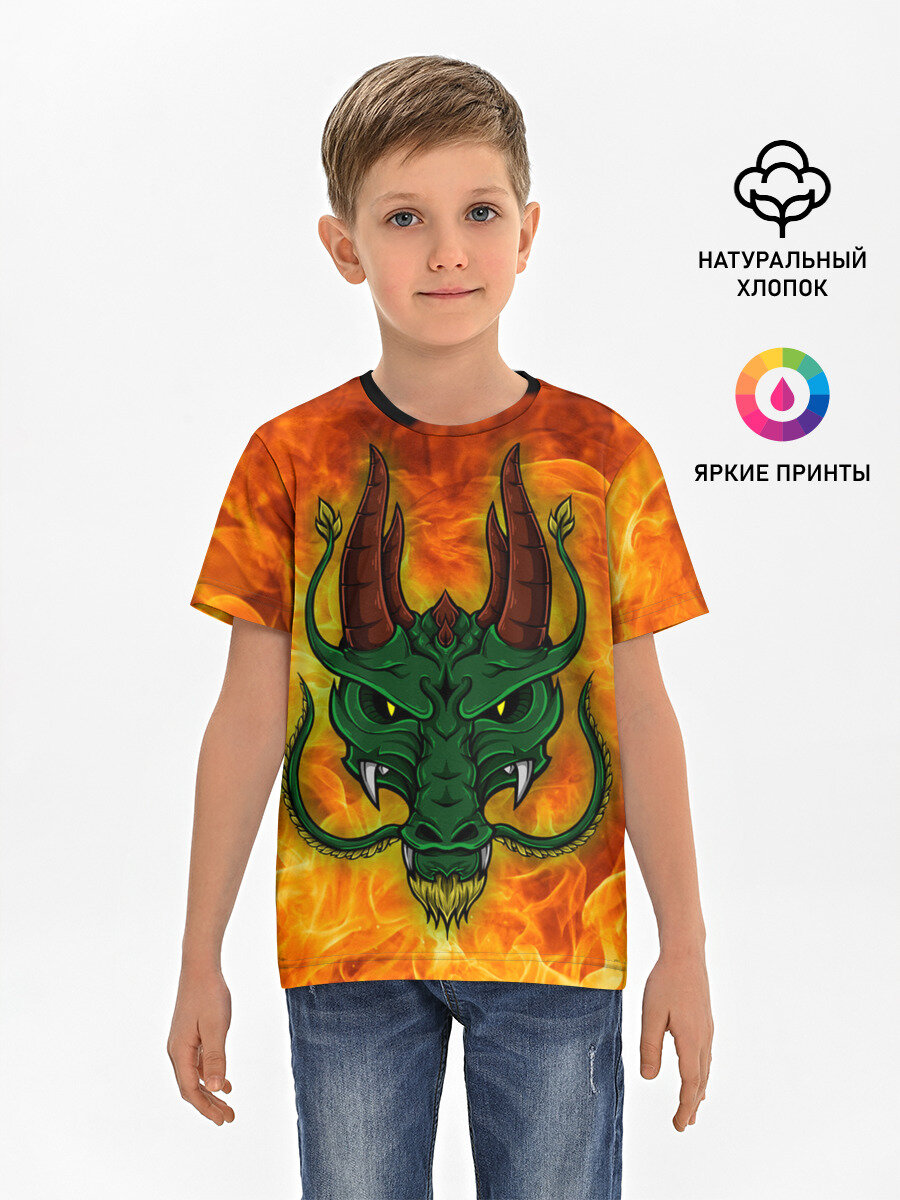 Футболка хлопковая детская Японский дракон | Japanese Dragon
