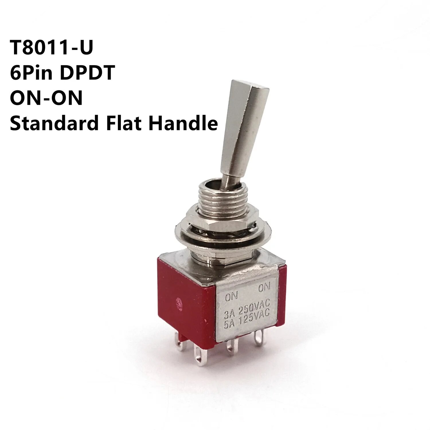 Мини-переключатель T80-T, 6-контактный, DPDT T8011-U ON-ON