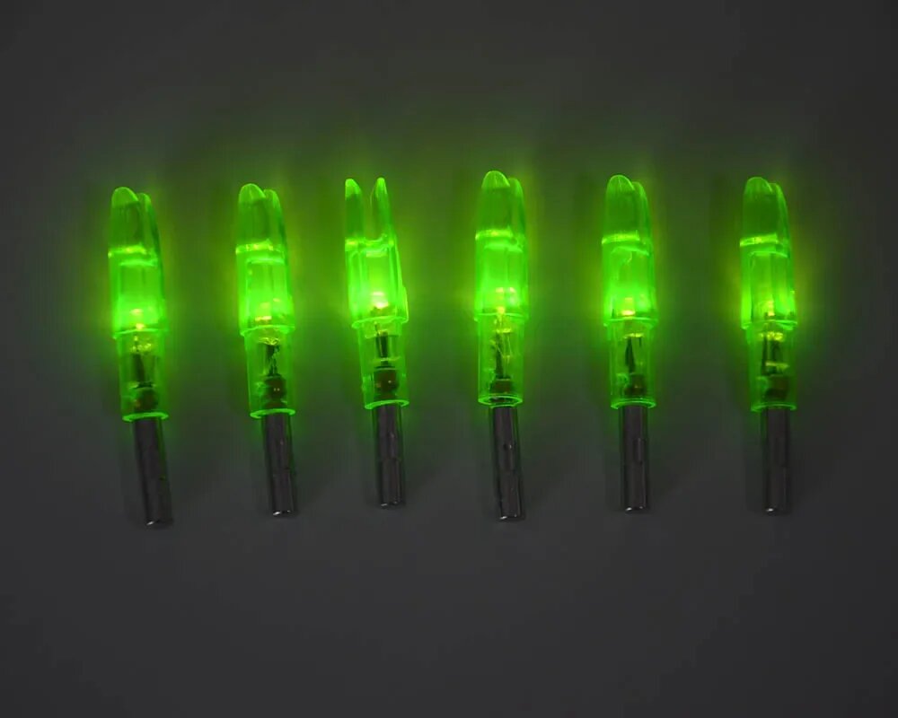 Светодиодные наконечники для стрел ID6.2, 6 шт. Изумрудный, 6pcs Green