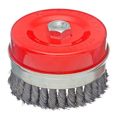Щетка-крацовка чашка болгарки-УШМ 125мм *М14 сталь крученая HEAVY DUTY ермак