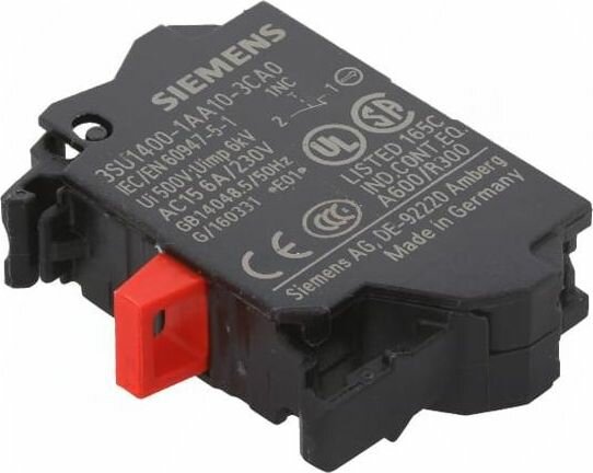 Контактор SIEMENS 3SU1400-1AA10-3CA0 Контактная группа NC 22мм на фронтальную панель -25-70 град. C 1 шт