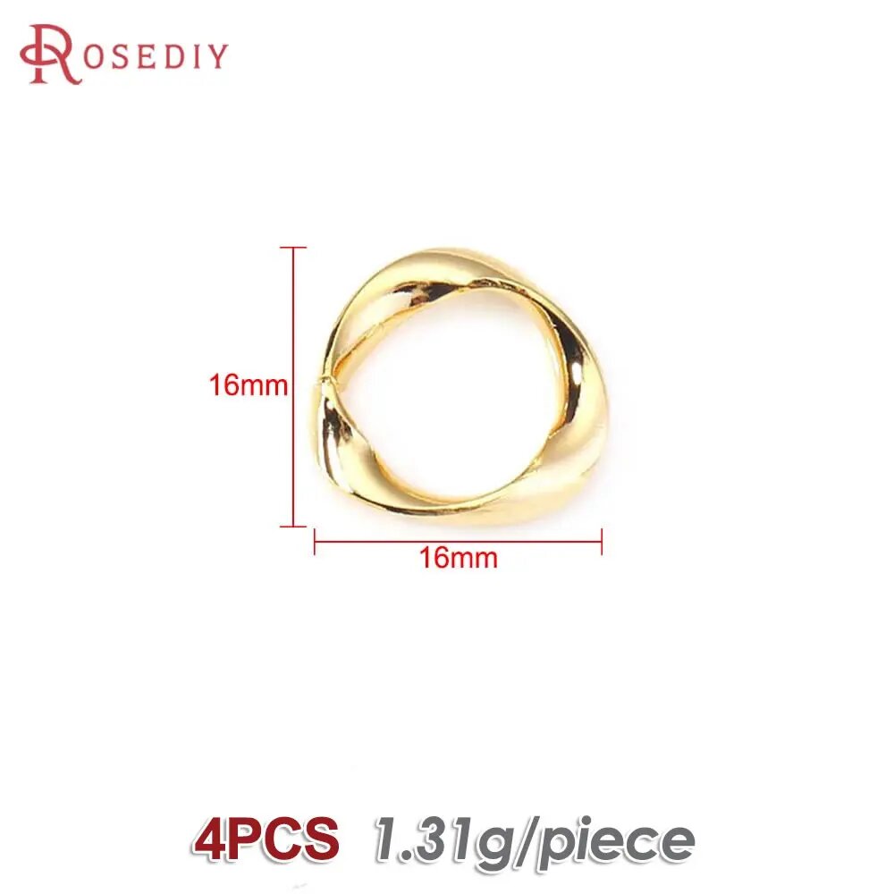 Подвески латунные круглой формы Rosediy 18-каратного золотого цвета 16/20/25/45 мм 34666-18K Gold Color