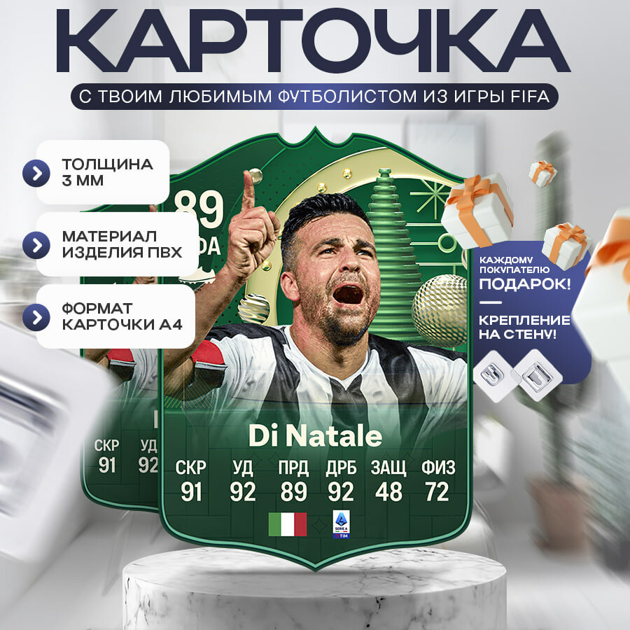 Футбольная карточка Ди Натале 89 А4