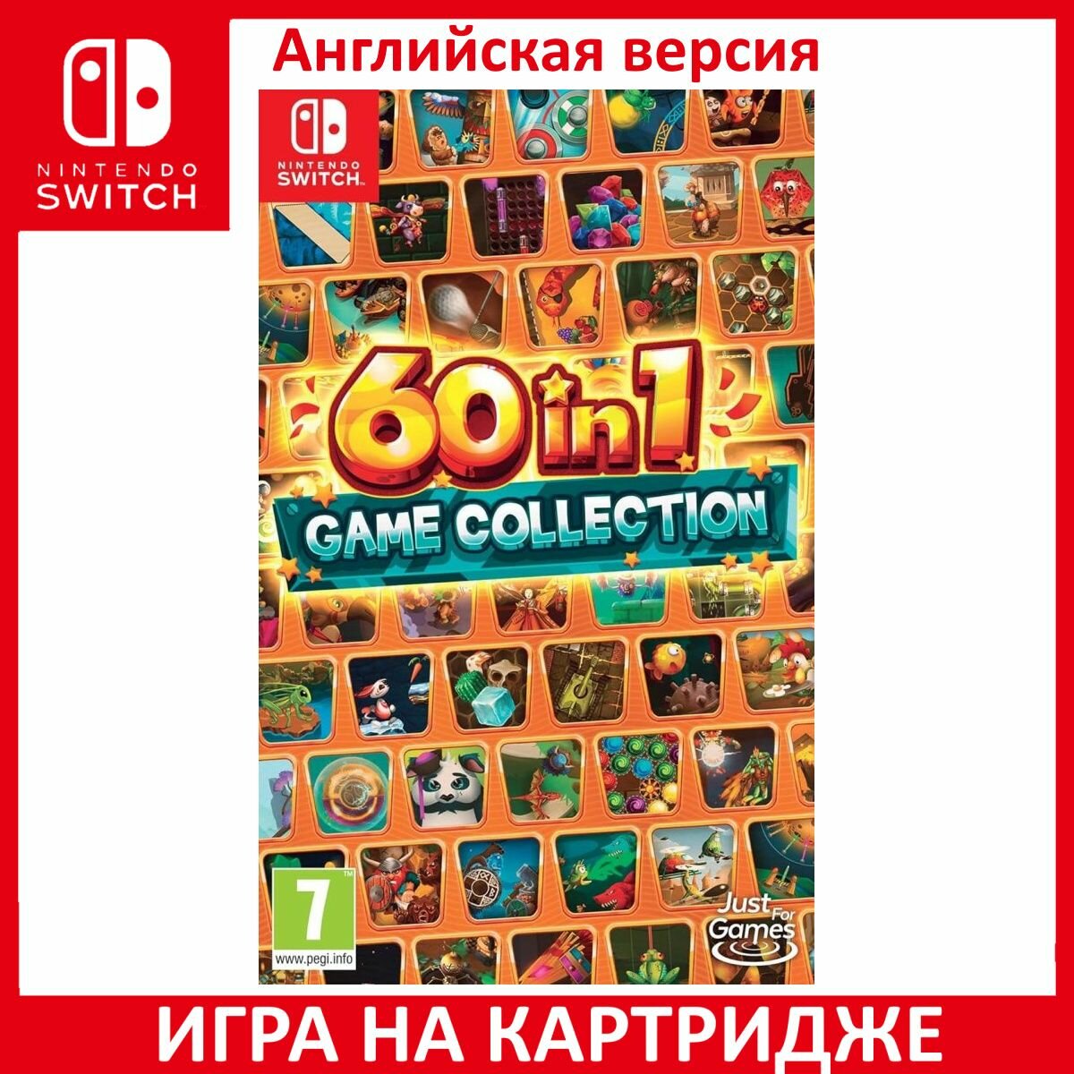 Игра 60 in 1 Game Collection Switch Картридж на Nintendo Switch Английская версия