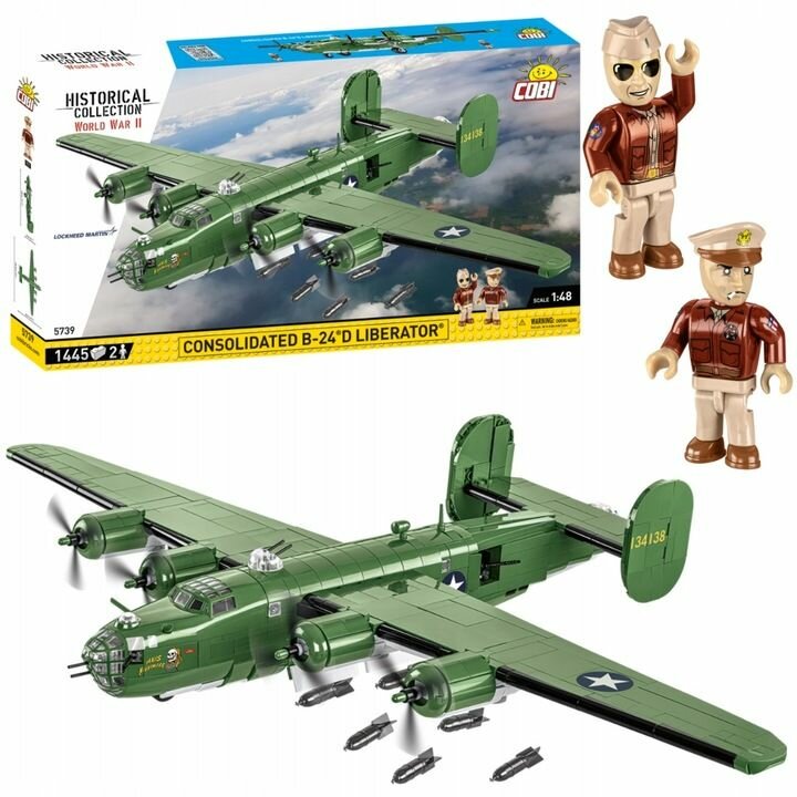 Конструктор пластиковый Cobi CONSOLIDATED B-24D LIBERATOR - Модель самолета - 1445эл. - Коби 5739