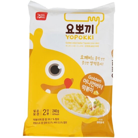 Токпокки Yopokki с маслом золотистого лука (рисовые палочки с соусом) 240 г