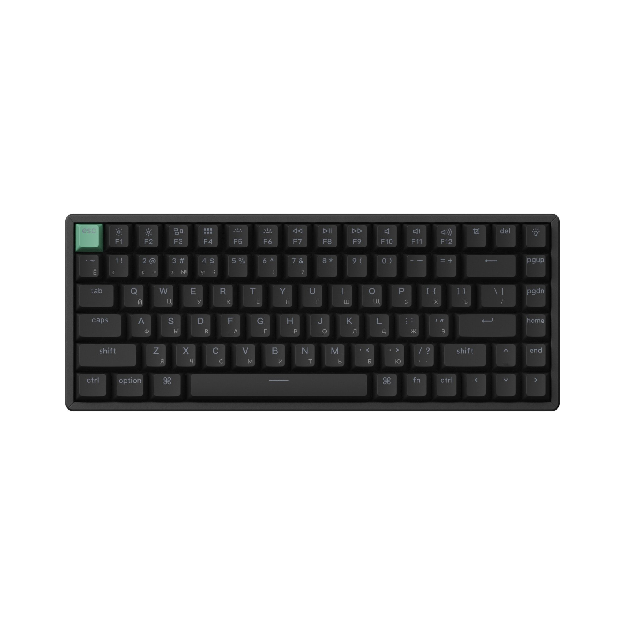 Беспроводная клавиатура Keychron K2H-J1-RU, 84 клавиши, Gateron 2.0 magnetic switch Nebula, RGB, Hot-Swap, Алюминий