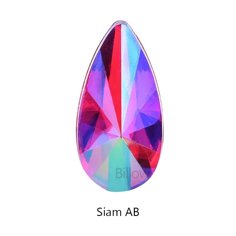Стразы каплевидные Siam AB 8x13 мм, 100 шт.