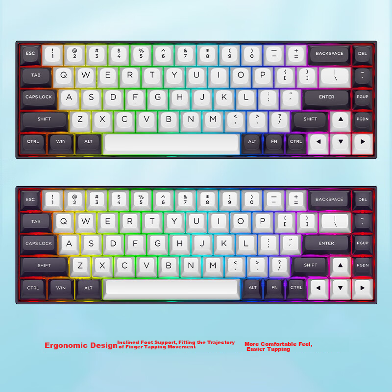 Проводная механическая клавиатура REDRAGON M68, White And Black, 8K, RT-клавиатура, RGB, 68 клавиш