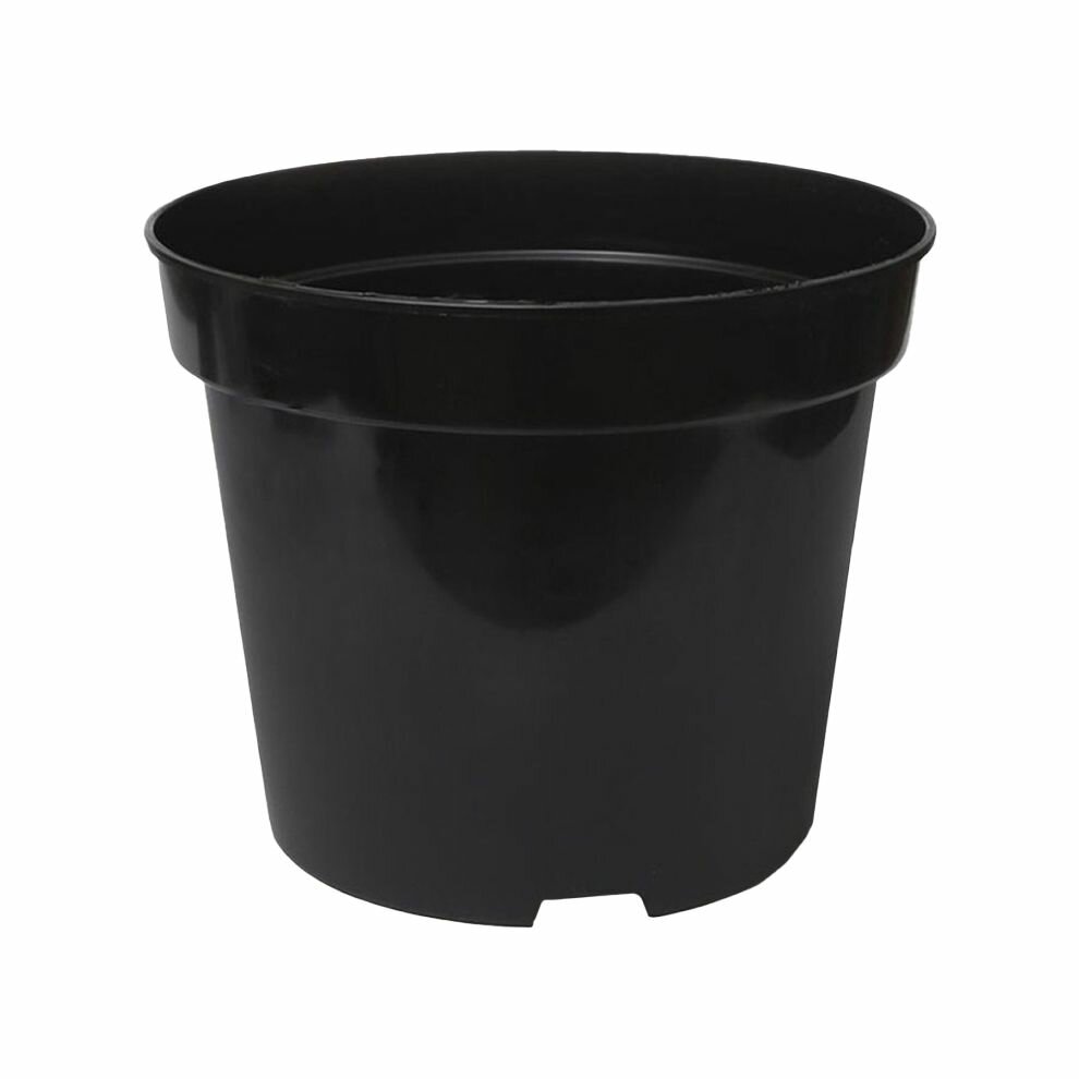 Пластиковый технический горшок с дренажными отверстиями для выращивания рассады и комнатных цветов, 10 л, диаметр 29 см, высота 22,5 см, цвет чёрный