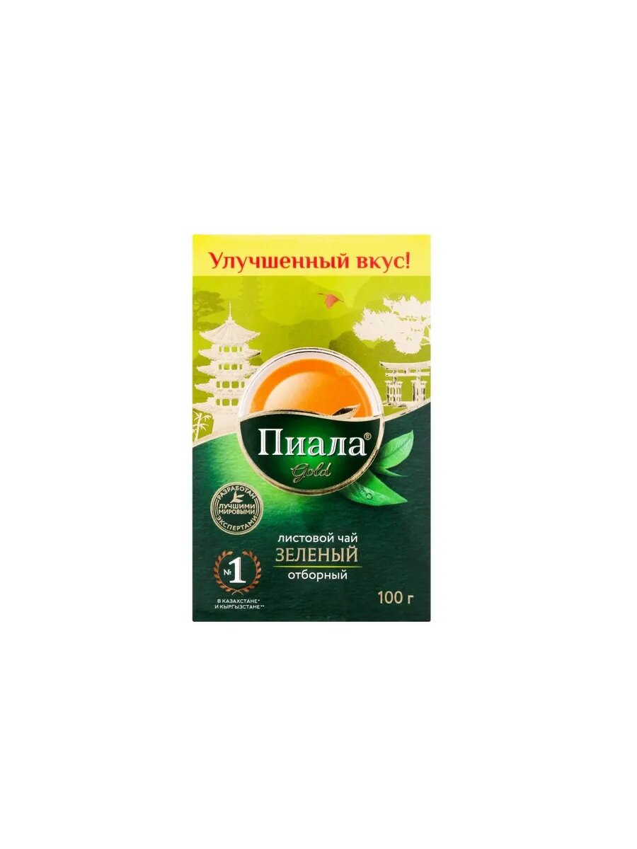 Чай Пиала Gold, листовой, зеленый, без ГМО и ароматизаторов, 100г