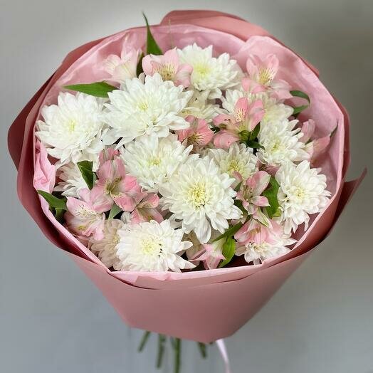 Букет хризантема с альстромерией/сборный букет Frida Flowers