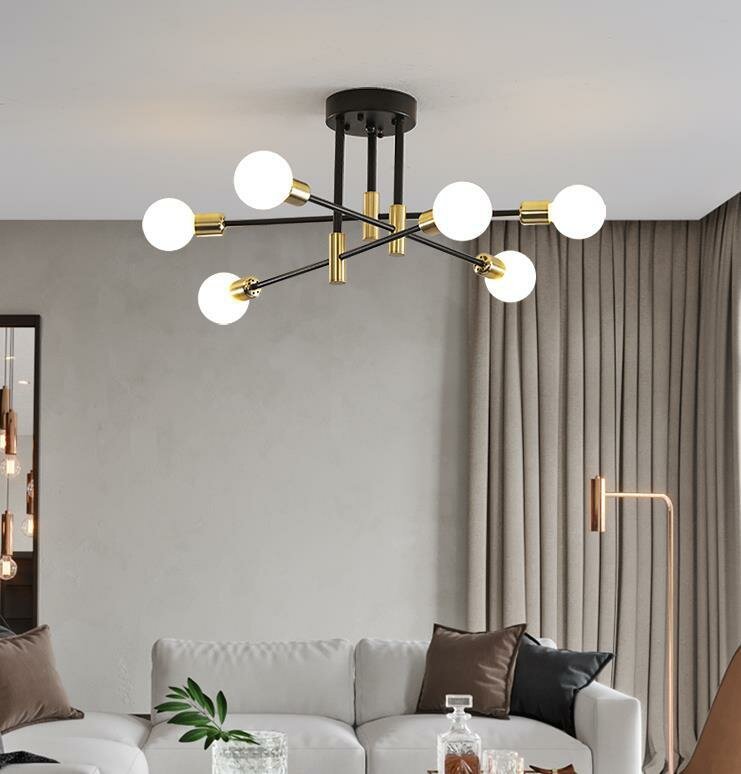 Люстры потолочные Постмодернистская большая лампа Iron Art E27 Revolvable Living Room Столовая